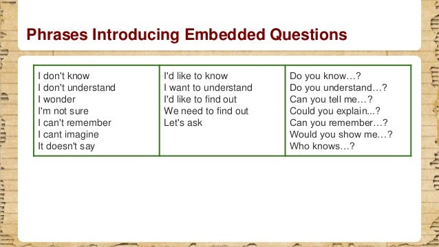 Embedded questions