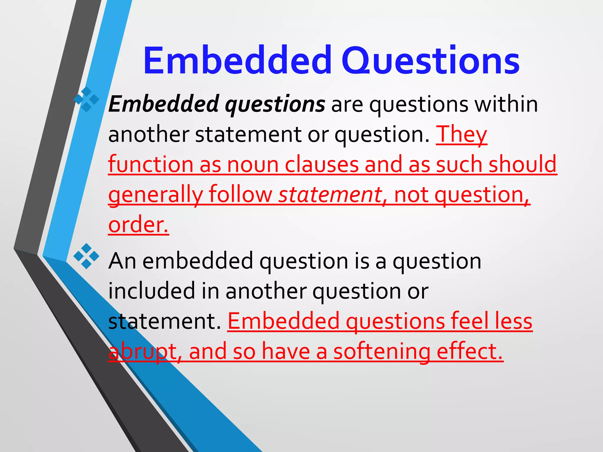 Embedded questions | PPT