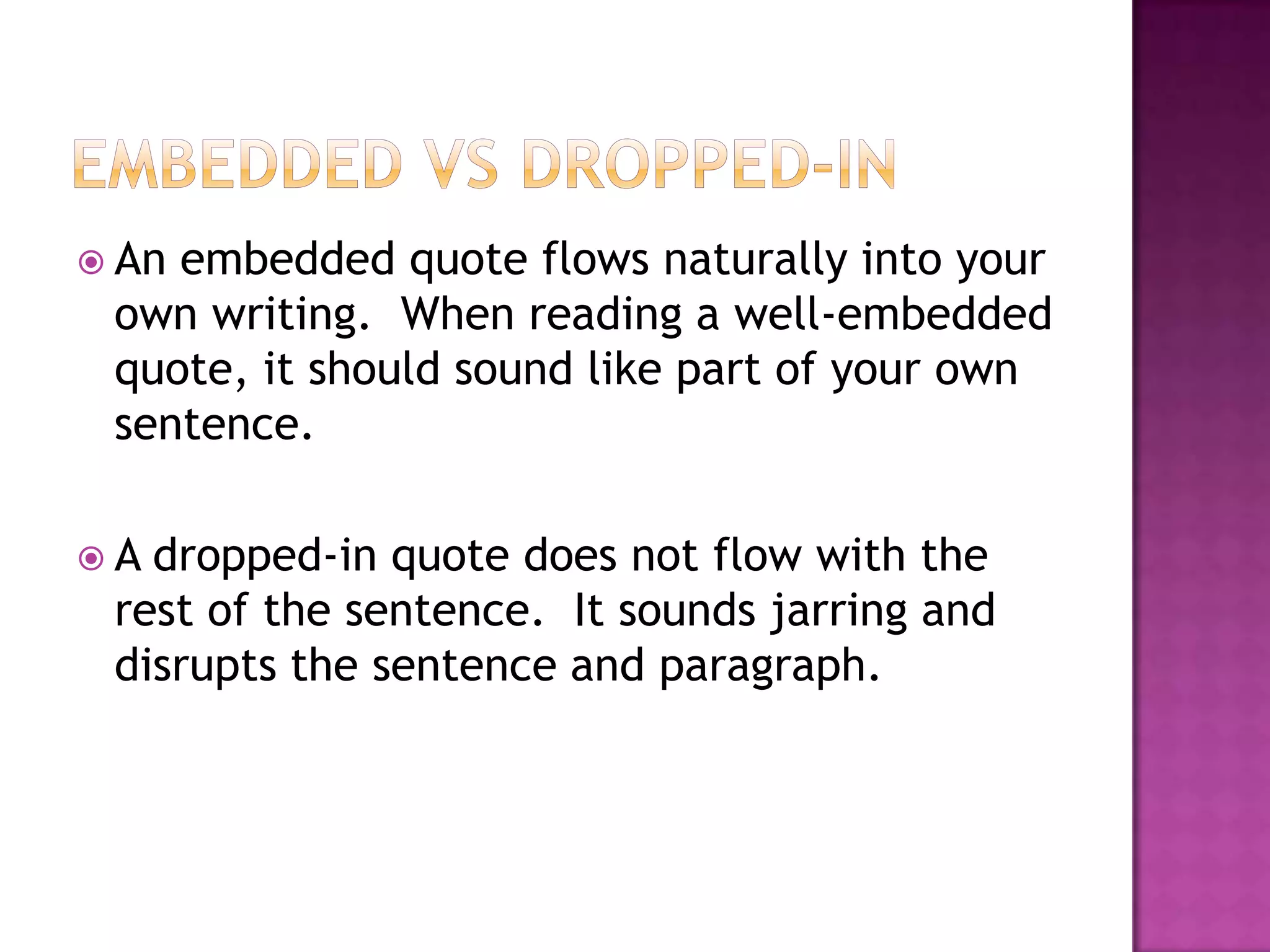 Embedded quotes | PPTX