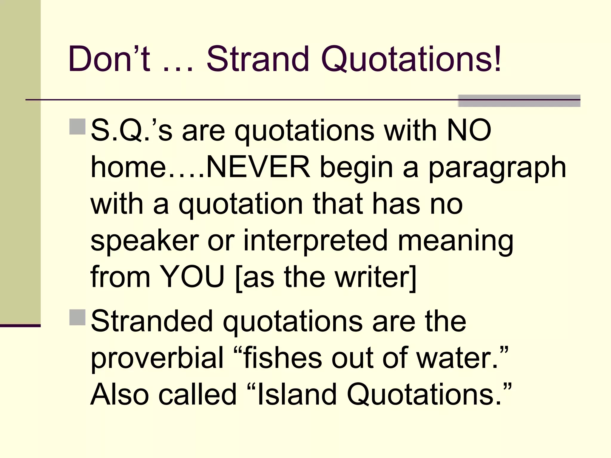 Embedded quotes | PPT