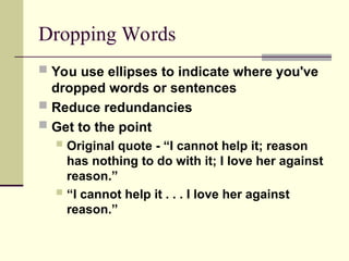 Embedded Quotes for literary writing.... | PPT