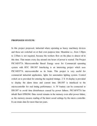 Embedded real time clock based industrial devices control system | DOCX