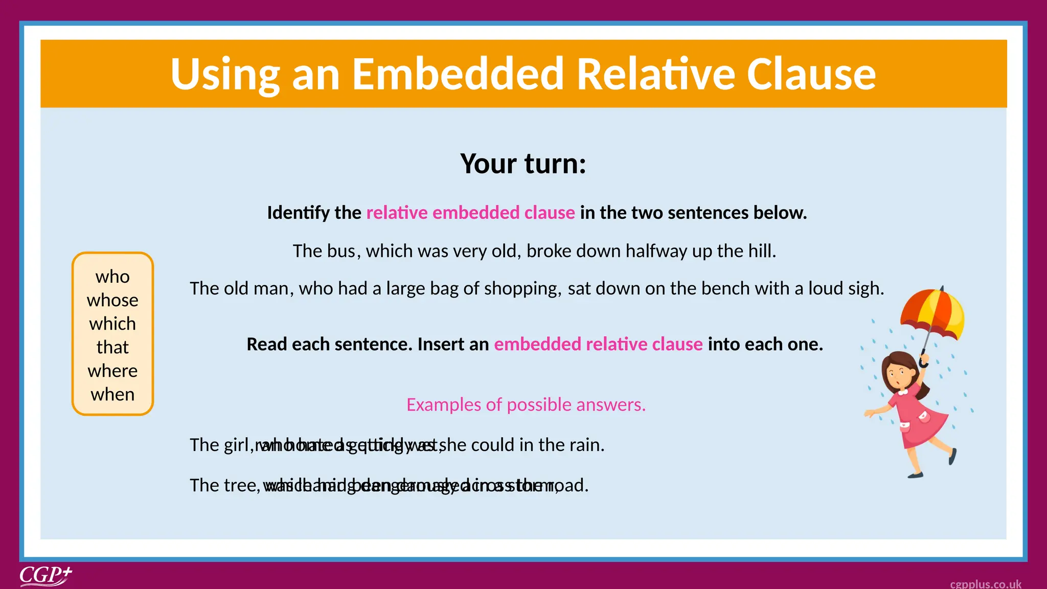 Embedded Relative Clauses.ppsx for english learners | PPSX