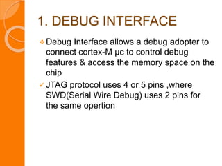 presentation on SCB,DEBUG,RESET of Arm Cortex processor | PPTX