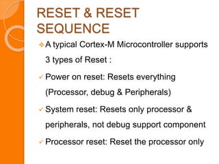 presentation on SCB,DEBUG,RESET of Arm Cortex processor | PPTX