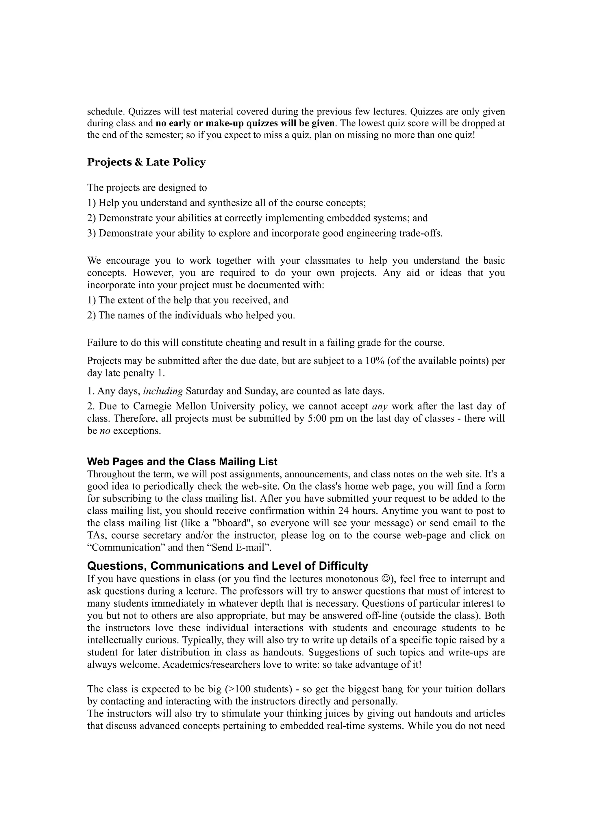 Embedded syllabus | PDF