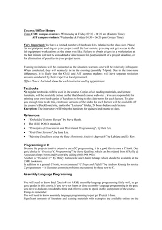 Embedded syllabus | PDF | Operating Systems | Computer Software and Applications