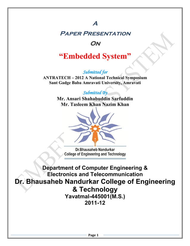 Embedded system | PDF