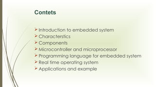 EMBEDDED SYSTEM and its application .pptx