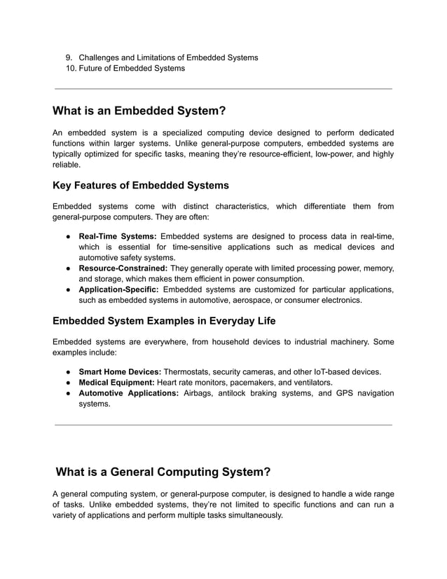 Embedded System and General Computing System.pdf | Computing | Technology & Computing