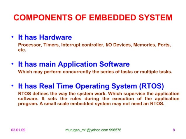 Embedded System Basics | PPT | Computing | Technology & Computing