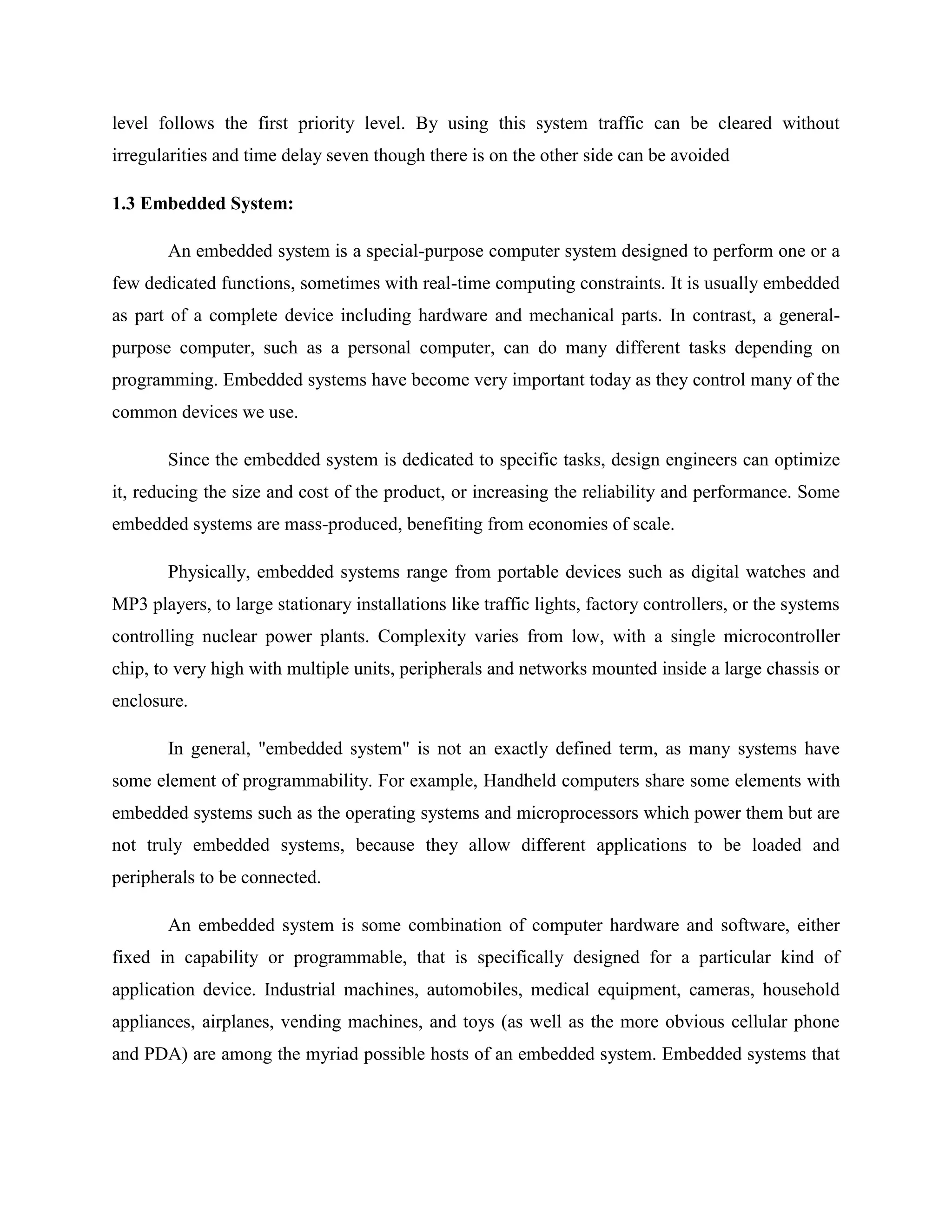 Embedded system for traffic light control | DOCX | Internet of Things ...