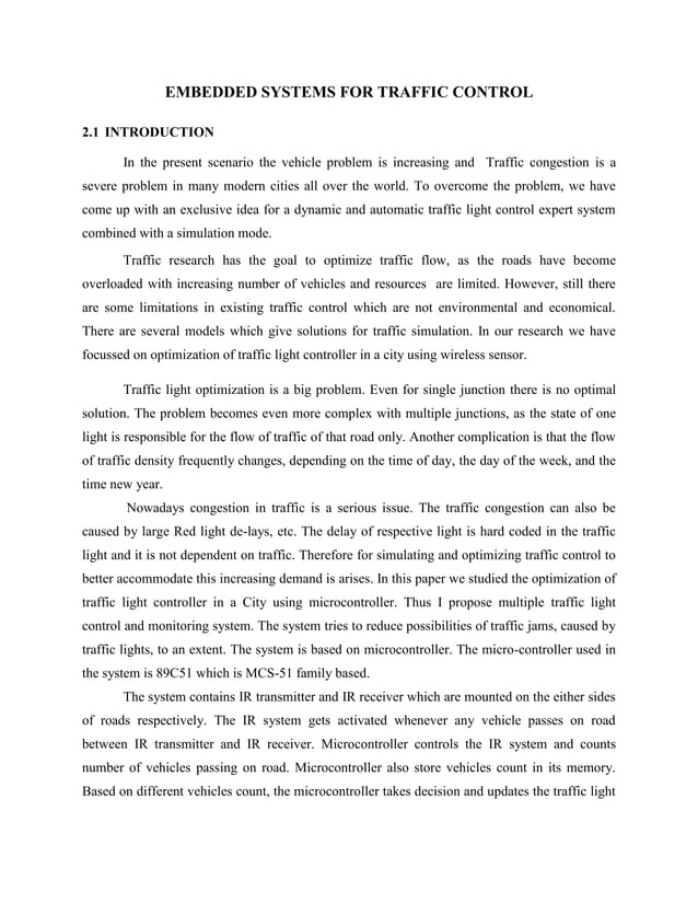 Embedded system for traffic light control | DOCX | Internet of Things ...