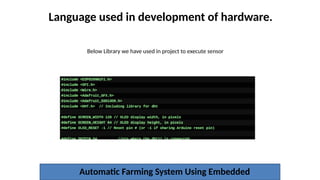 EMBEDDED SYSTEM IN AGRICULTURE bscit students iot | PPTX