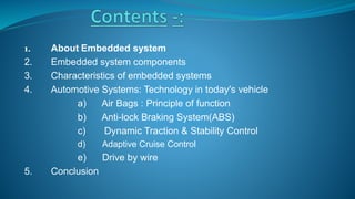 Embedded system in automobile | PPTX