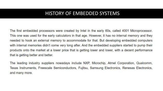 introduction to embedded system presentation | PPTX | Computing | Technology & Computing