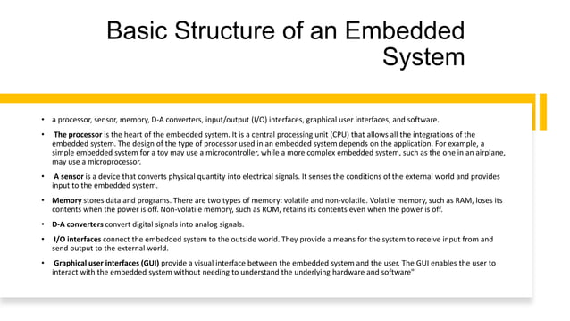 introduction to embedded system presentation | PPTX | Computing | Technology & Computing
