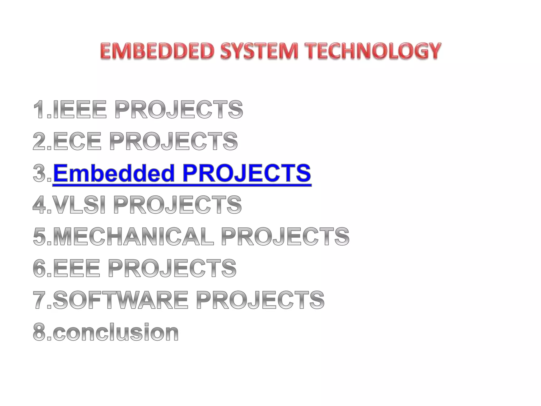 Embedded system projects for final year Bangalore | PPT