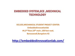 Embedded system projects for final year Bangalore | PPT