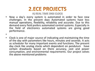 Embedded system projects for final year Bangalore | PPT