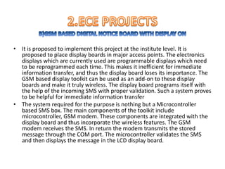 Embedded system projects for final year Bangalore | PPT