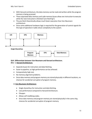 Embedded Systems Q and A M.Sc.(IT) PART II SEM III | PDF