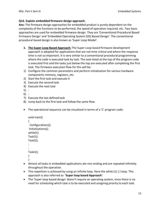 Embedded Systems Q and A M.Sc.(IT) PART II SEM III | PDF
