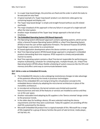 Embedded Systems Q and A M.Sc.(IT) PART II SEM III | PDF