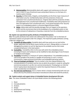 Embedded Systems Q and A M.Sc.(IT) PART II SEM III | PDF