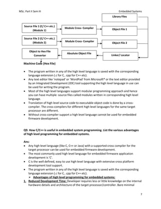Embedded Systems Q and A M.Sc.(IT) PART II SEM III | PDF