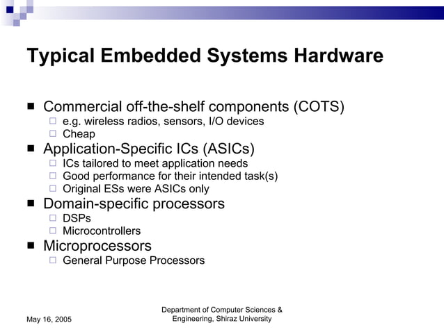 Embedded systems | PPT | Operating Systems | Computer Software and Applications