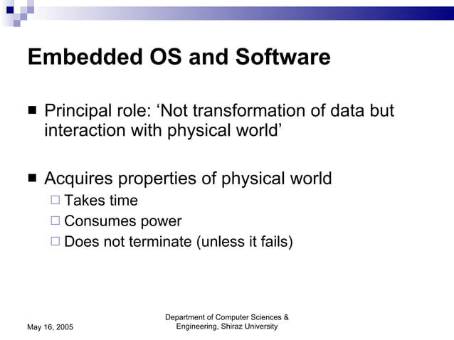 Embedded systems | PPT | Operating Systems | Computer Software and Applications