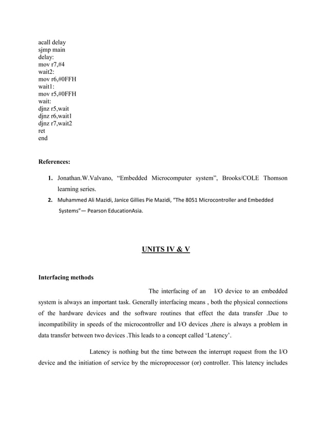 Embedded systems class notes | PDF
