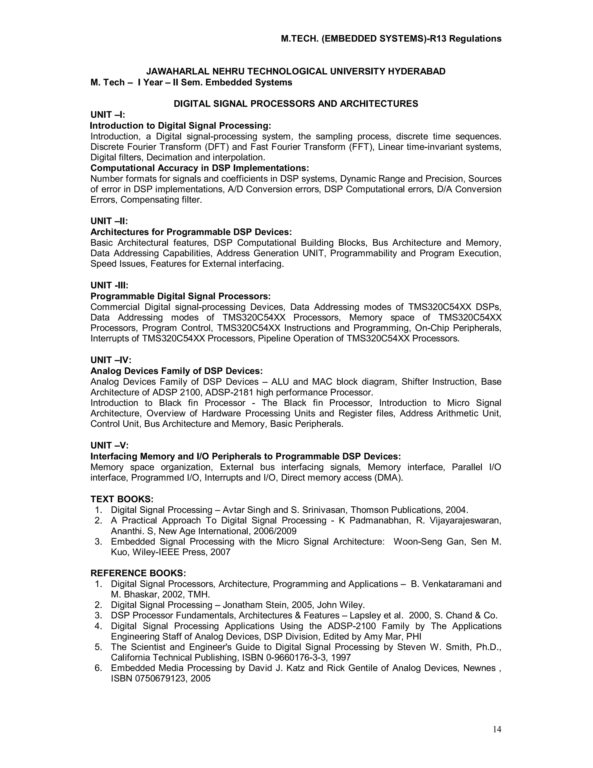 Embedded Systems Syllabus | PDF