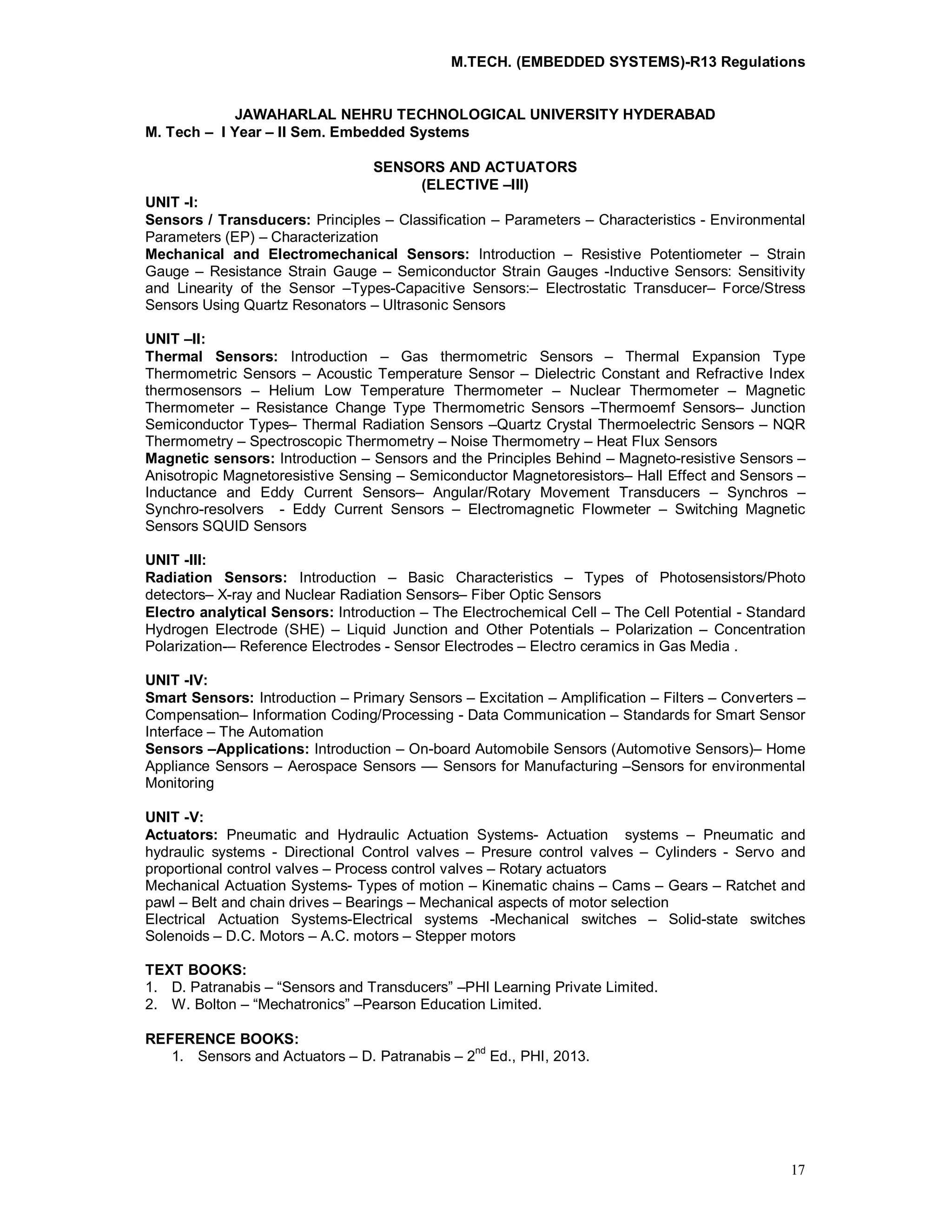 Embedded Systems Syllabus | PDF