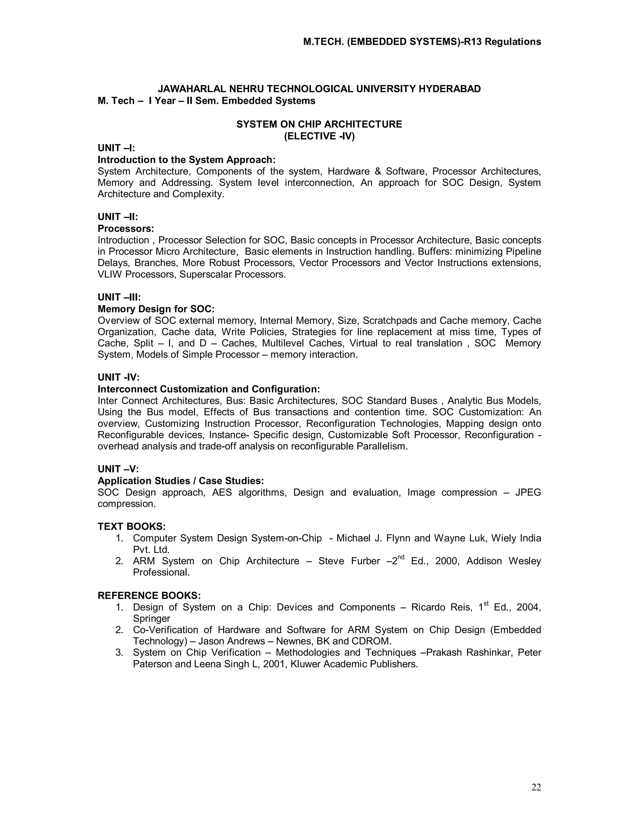 Embedded Systems Syllabus | PDF