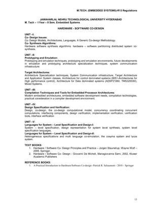 Embedded Systems Syllabus | PDF