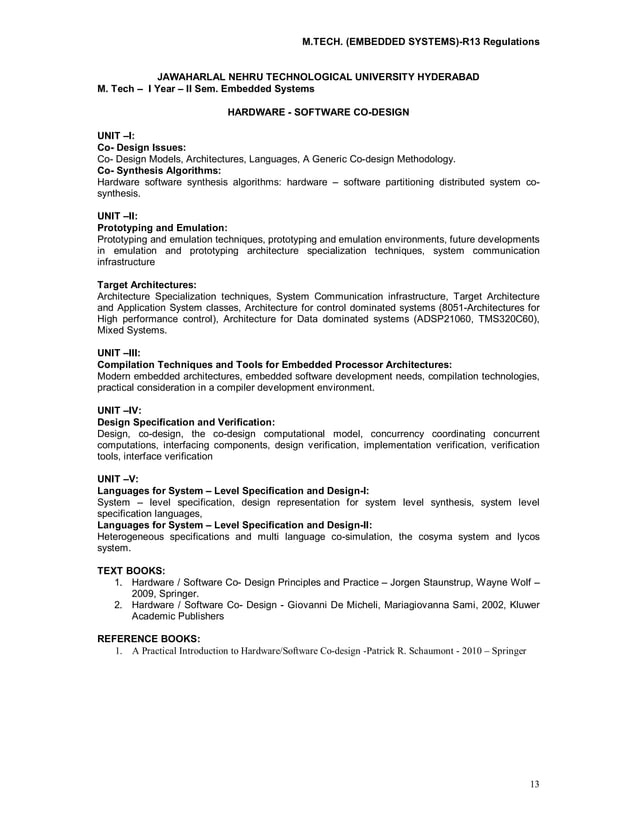 Embedded Systems Syllabus | PDF