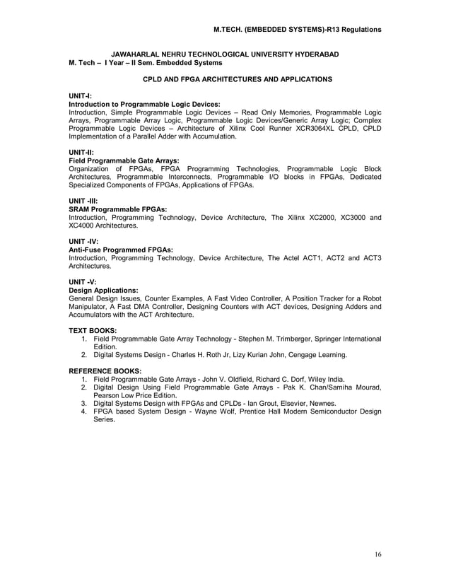 Embedded Systems Syllabus | PDF