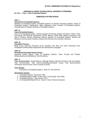 Embedded Systems Syllabus | PDF