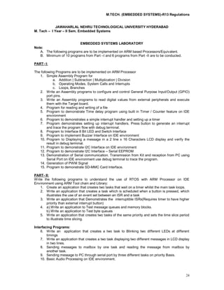 Embedded Systems Syllabus | PDF