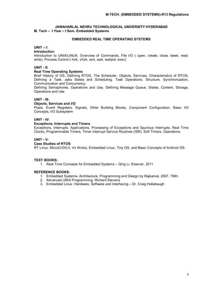 Embedded Systems Syllabus | PDF