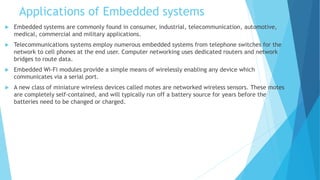 Embedded systems | PPTX | Computing | Technology & Computing