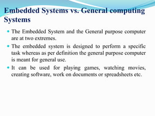 Embedded systems - UNIT-1 - Mtech | PPTX
