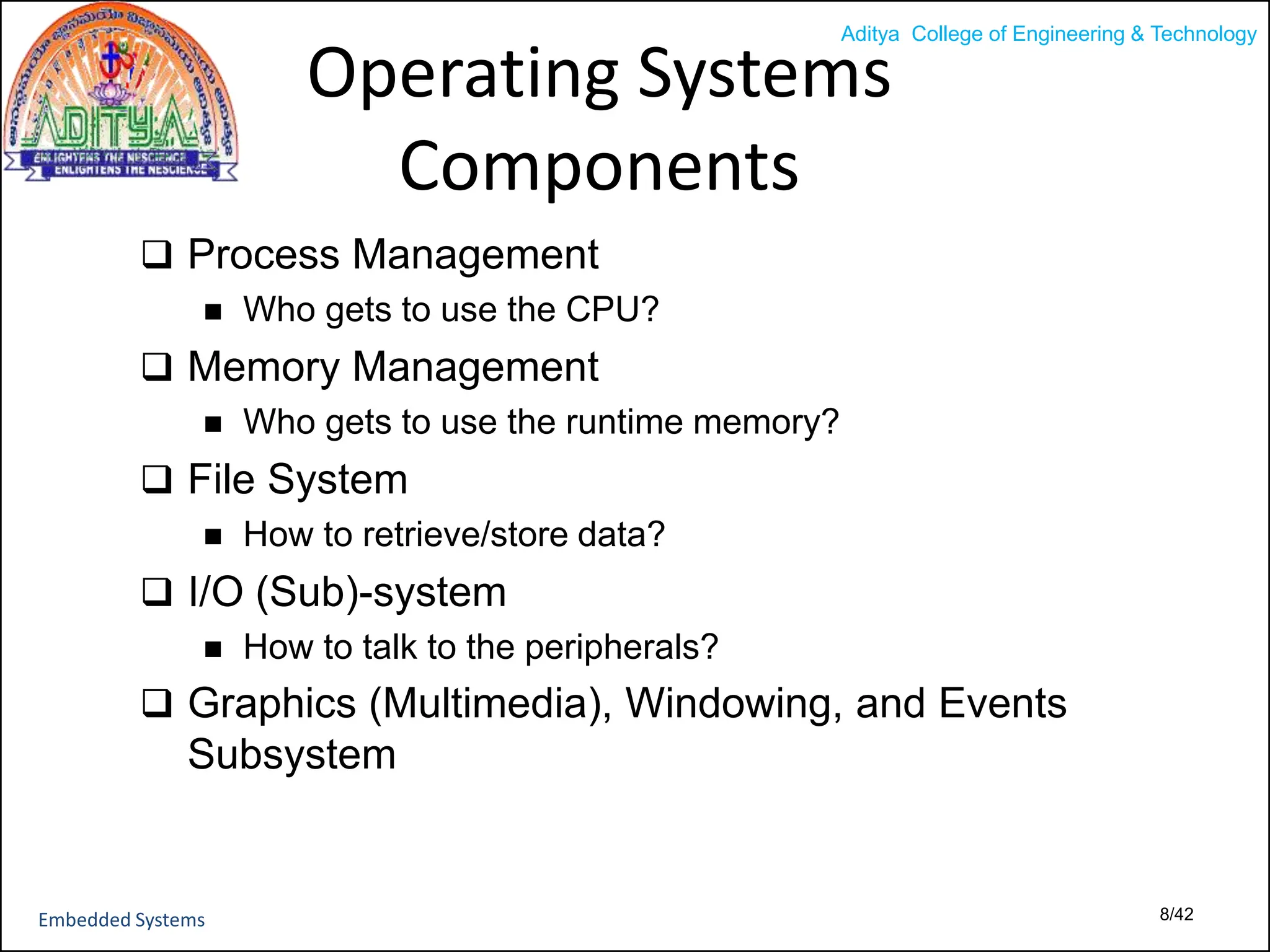 EMBEDDED SYSTEMS- -UNIT-IV--ECE-ACET.ppt