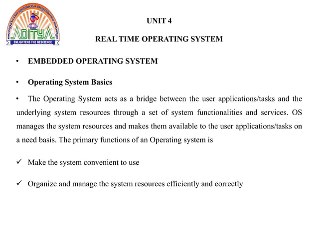 EMBEDDED SYSTEMS- -UNIT-IV--ECE-ACET.ppt
