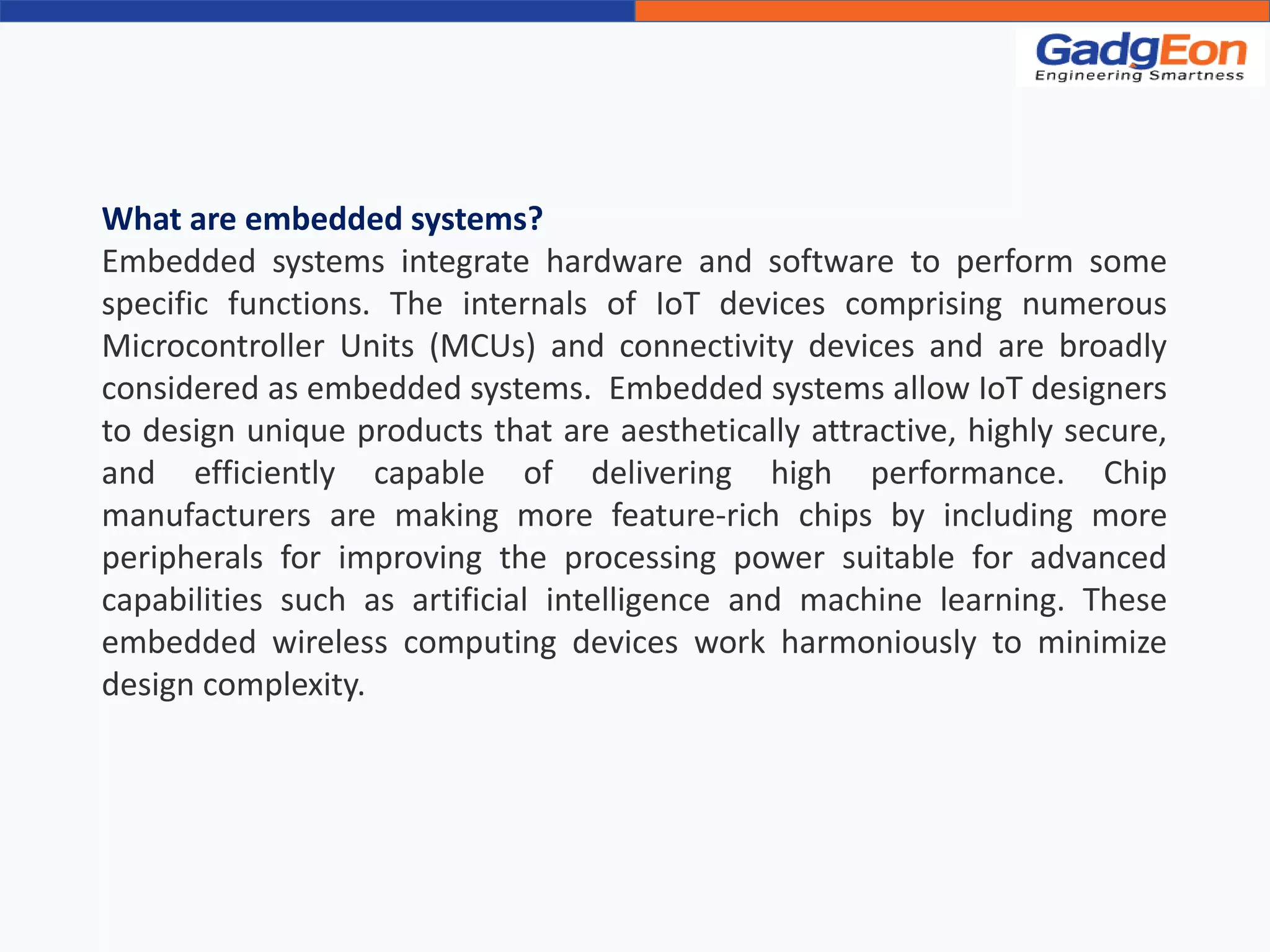 Embedded Systems and IoT Solutions – An Overview | PPT