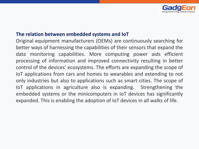 Embedded Systems and IoT Solutions – An Overview | PPT
