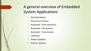 Embedded systems and their applications in our daily routine | PPT
