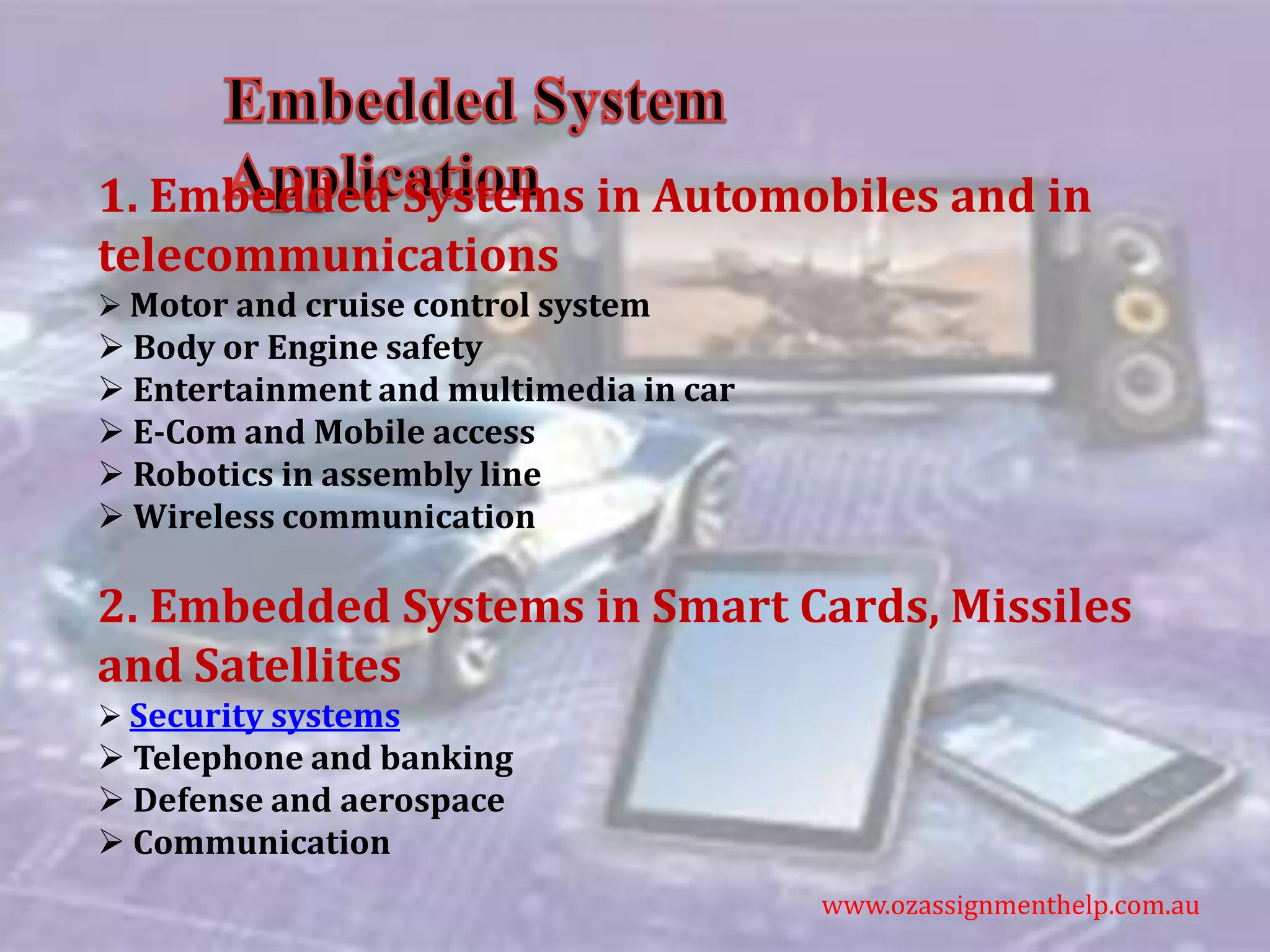 Applications Of Embedded System Pptx Operating Systems Computer